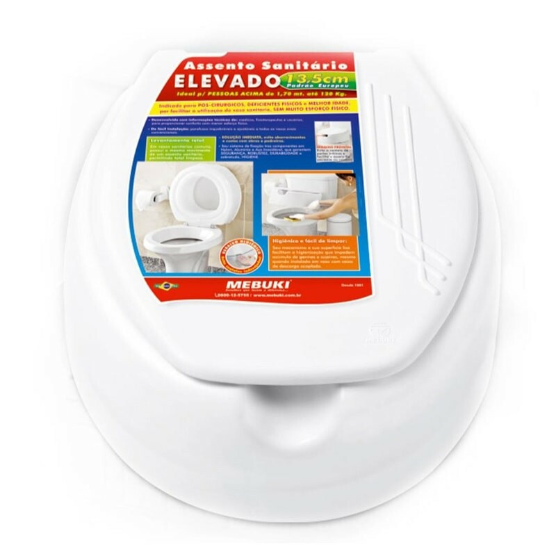 Assento sanitário elevado 13,5cm Mebuki na Loc.Med